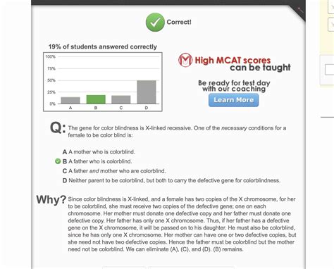 can someone explain why b is the right answer here genetics r mcat