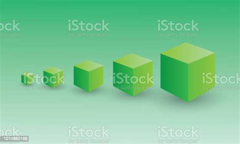 녹색 큐브 상자 보여주는 성장 사업과 성공 벡터 일러스트 레이 션의 설정 0명에 대한 스톡 벡터 아트 및 기타 이미지 0명 3차원 형태 개념 Istock
