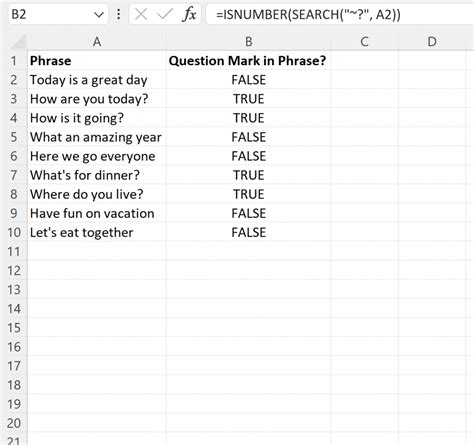 How To Search For A Question Mark In Excel