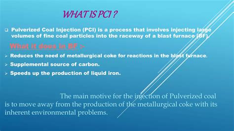 Pulverized Coal Injection Pptx