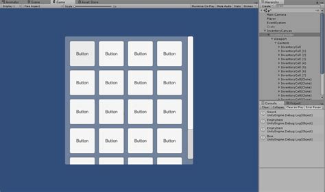 Как создать инвентарь в Unity 5 при помощи Ui с выбором предмета