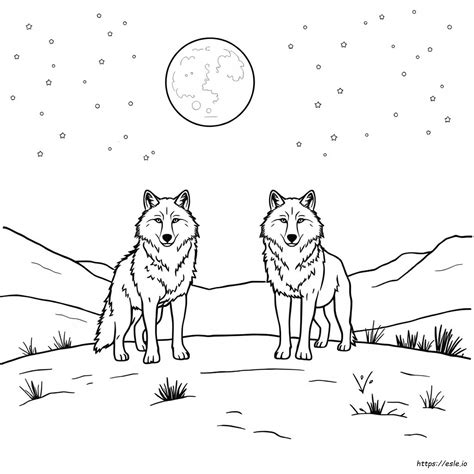 Colouring Pages Wolves