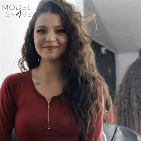 Long Curly Hair Girl Shaves Smooth Model Shave