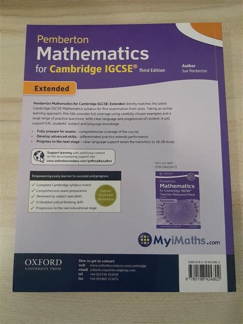 Mathematics For Cambridge Igcse Third Edition Extended Textbook By Sue Pemberton Oxford