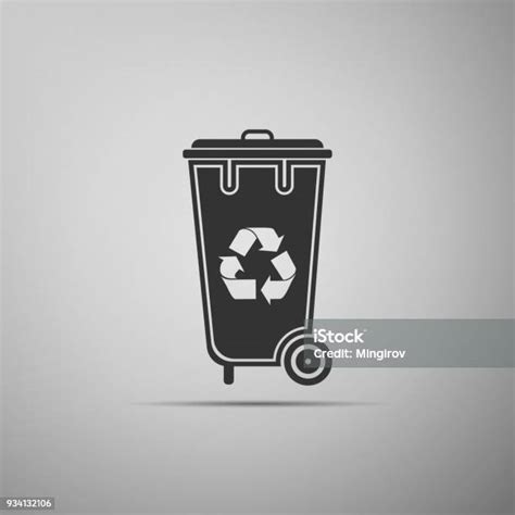빈 재활용 기호 아이콘이 회색 배경에 고립 된 재활용 쓰레기 수 아이콘입니다 평면 디자인입니다 벡터 일러스트 레이 션 0명에 대한 스톡 벡터 아트 및 기타 이미지 Istock