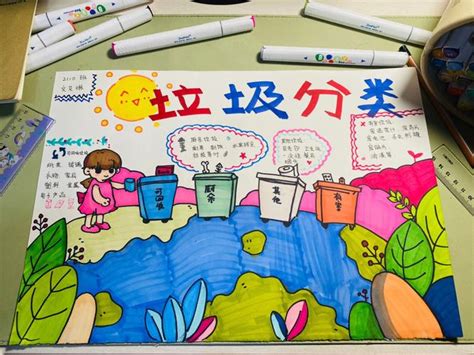 关于垃圾分类的大学生手抄报 垃圾分类手抄报 普车都