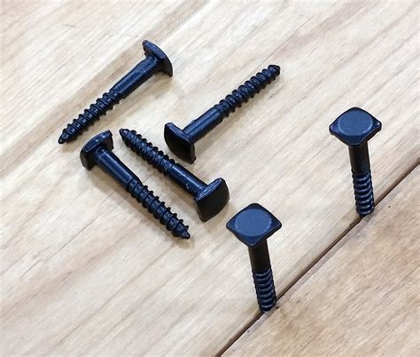 Square Low Profile Head Lag Screws Black Finish 6 Pack Wild West