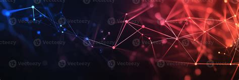 Futuristic Digital Network Visualization With Glowing Nodes And Lines Representing Data