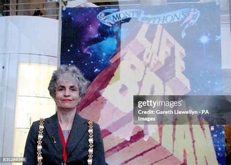 Aberystwyth Town Mayor Sue Jones Davies Stands Outside The News