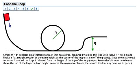 Solved Loop The Loop 1 2 3 4 5 68 R A Mass M 84 Kg