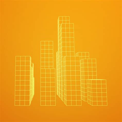 Premium Vector Mesh Cubes City Array