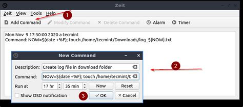 Zeit A Gui Tool To Schedule Cron And At Jobs In Linux