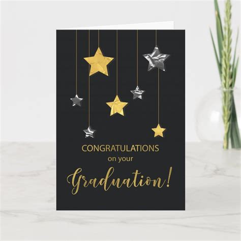 Graduation Congratulations Gold And Silver Looking Card Zazzle