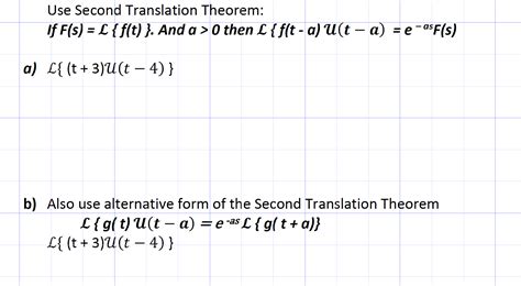 Solved Use Second Translation Theorem If F S L F T And Chegg Com
