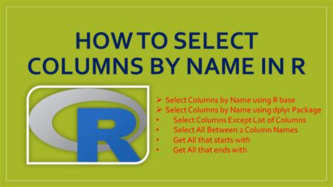 How To Select Columns By Name In R Spark By Examples
