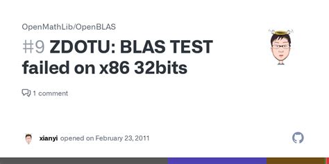 ZDOTU BLAS TEST Failed On X86 32bits Issue 9 OpenMathLib OpenBLAS