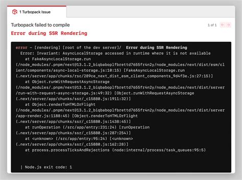 Turbopack Invariant Asynclocalstorage Accessed In Runtime Where It Is Not Available Issue
