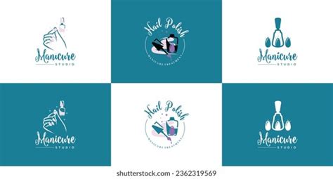 Nail Polish Logo Collection Modern Creative Stock Vector Royalty Free