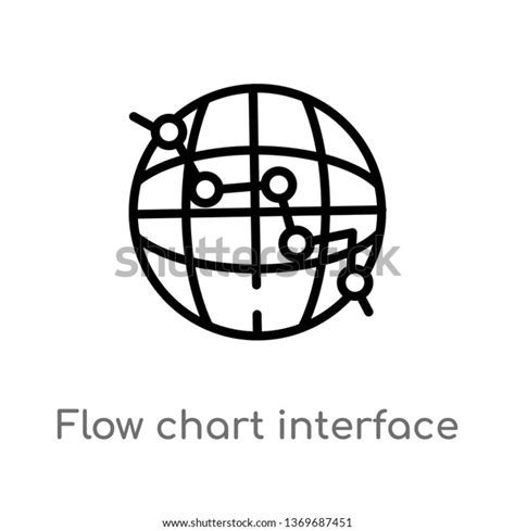 Flow Chart Interface Vector Line Icon Stock Vector Royalty Free 1369687451 Shutterstock