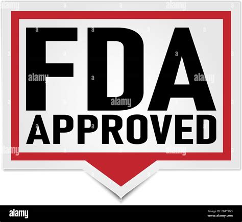 Fda Approved Red Square Price Tag Vector Illustration Stock Vector