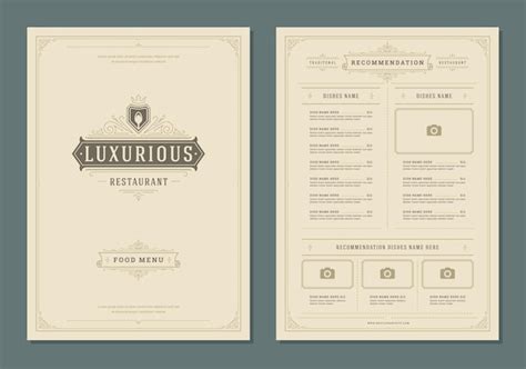 Premium Vector Restaurant Menu Design And Label Vector Brochure Template