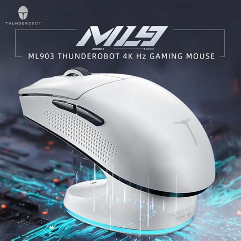 Thunderobot Ml903 Wireless Gaming Mouse With Charging Dock Paw3395 Nordic Mcu 26000dpi 650ips