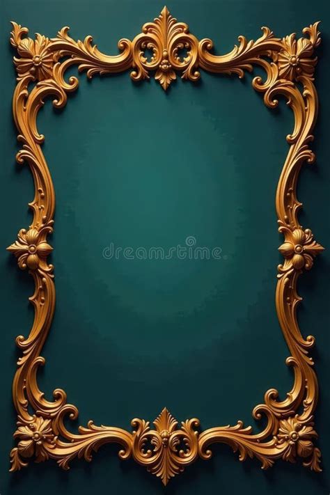 Elegant Vintage Frame Ornate Swirls Scrolls Retro Design Pattern Vintage Filigree Stock