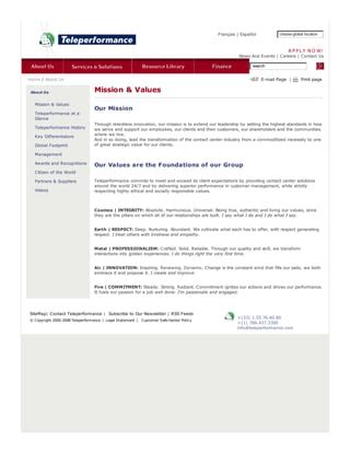 TP Mission Values PDF Telecommunications Industry Industries