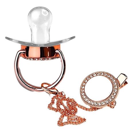 Personalized Bling Sublimation Pacifier Blanks With Chain Custom Photo