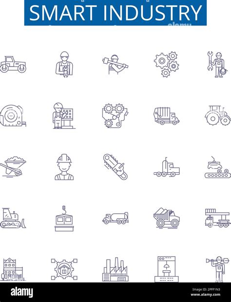 Smart Industry Line Icons Signs Set Design Collection Of Industry 40