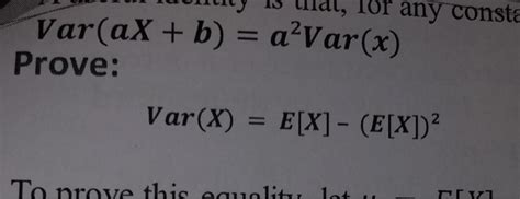 Solved for any consta Var aX b aʼVar x Prove Var X Chegg com