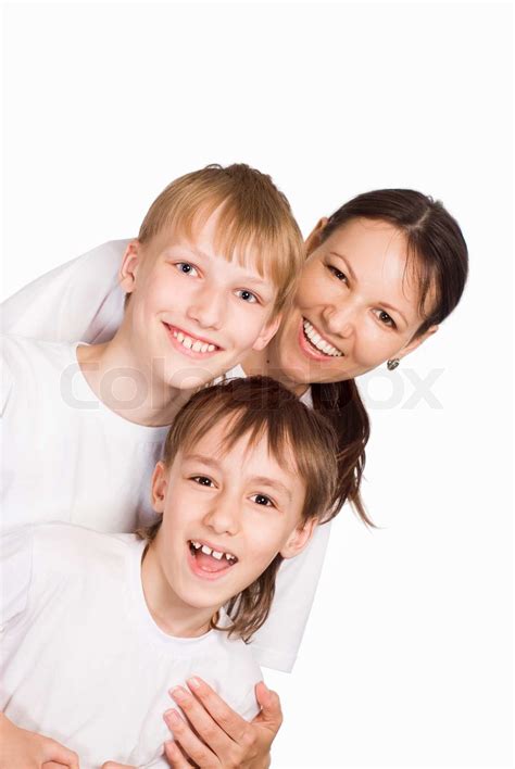 Mutter und ihre Söhne Stock Bild Colourbox