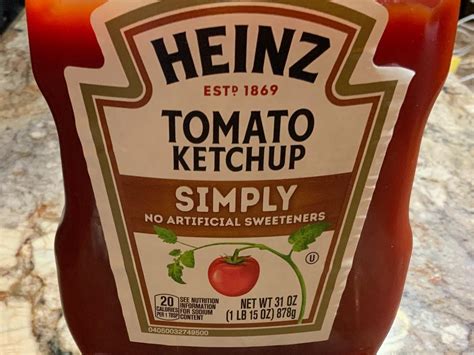 Heinz Simply Ketchup Nutrition Label At Cooper Nickle Blog