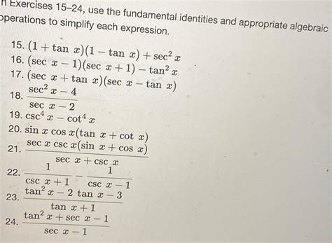 [answered] In Exercises 15 24 Use The Fundamental Identities And Kunduz