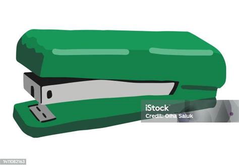 스테이플러 낙서 사무실 및 학교 문구 장비의 벡터 일러스트 레이 션 흰색 배경에 고립 된 만화 스타일의 클립 아트 개인 장식품에 대한 스톡 벡터 아트 및 기타 이미지