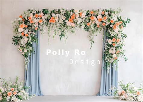 Avezano Blossoms And Blues Photography Backdrop Designed By Polly Ro D