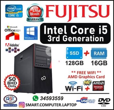 FUJITSU Core I5 3rd Gen Computer With 16GB Ram 128GB SSD Free WIFI Desktop Computers
