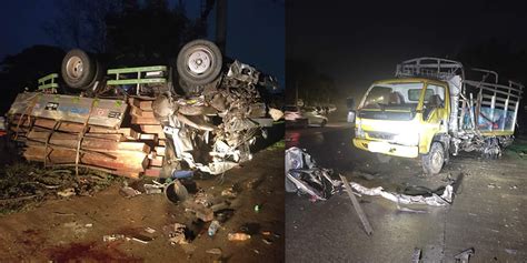 မရမ်းကုန်းတွင် သစ်မှောင်ခိုကားနှင့် ကုန်တင်ကားတိုက်မိ၊ လူ ၄ ဦးဒဏ်ရာရ