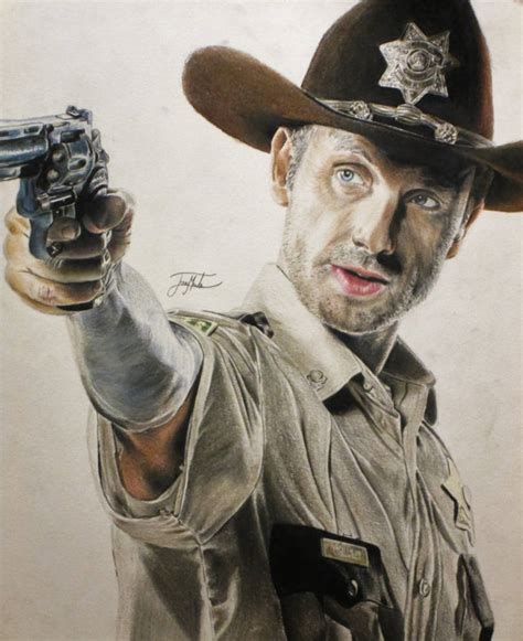 Rick Grimes Colored Portrait By Joaosdrawings On Deviantart