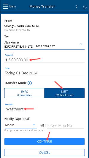 How To Perform NEFT Money Transfer Using HDFC Mobile Banking BankingTricks