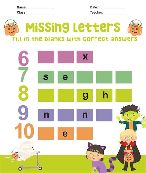 Premium Vector Missing Letters Worksheet Complete The Letters For