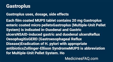 Gastroplus Uses Dosage Side Effects Food Interaction And Faq