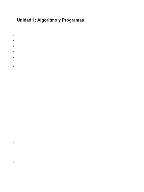 Unidad 1 Algoritmo Y Programas Pdf Algoritmos Lenguaje De Programación