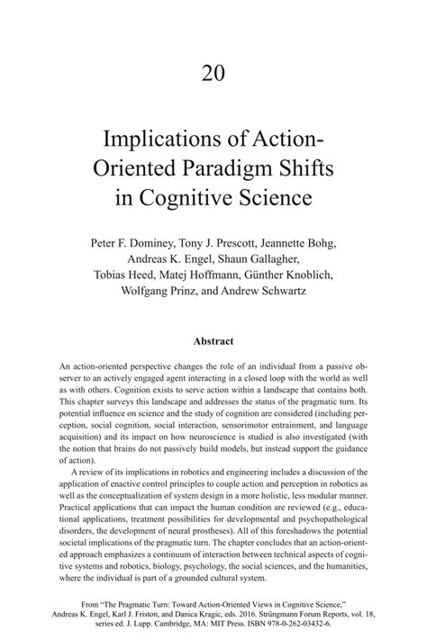 Pdf Implications Of Action Oriented Paradigm Shifts In Cognitive Science