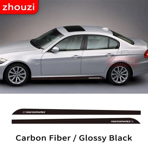 M 퍼포먼스 자동차 도어 사이드 스커트 스트라이프 스티커 데칼 Bmw 3 시리즈 E90 E91 투어링 E92 E93 F30