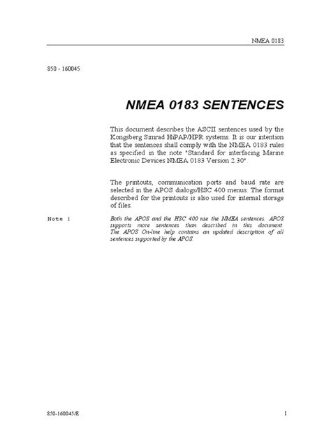 Nmea Data Strings Output Sentences Pdf