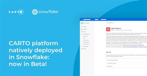 javier de la torre on linkedin carto platform natively deployed in snowflake now in beta