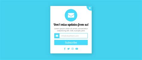 Vikash Mishra On Linkedin Popup Subscription Form Using Html Css