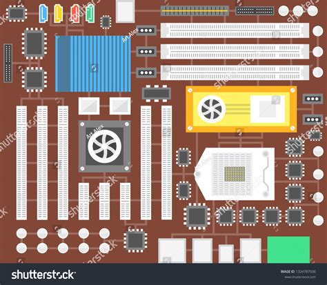 Computer Chip Technology Processor Circuit Computer Stock Vector Royalty Free 1324787036