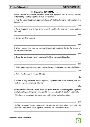 Igcse Chemistry Questions Package Teaching Resources